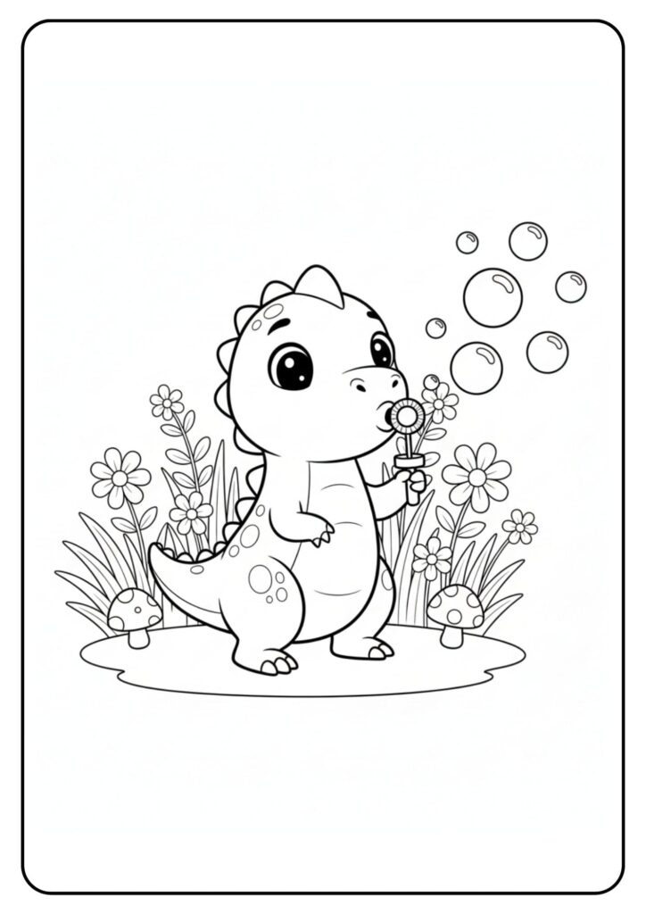 30+ Cute Dinosaur Coloring Pages (PDF to Print) - GenColoring