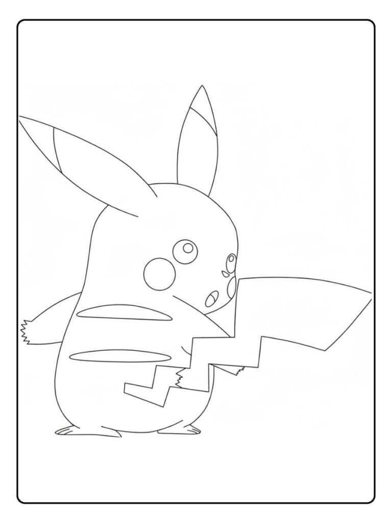 Pikachu Coloring Pages (PDF to Print)
