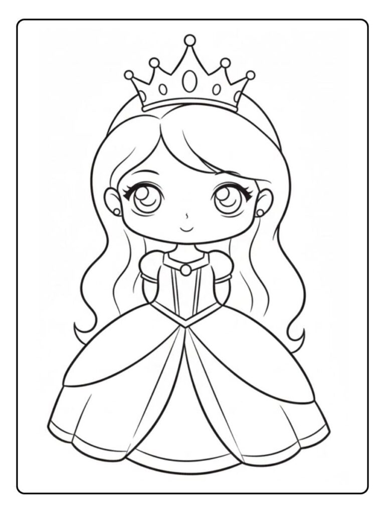 Princess coloring pages PDF to Print