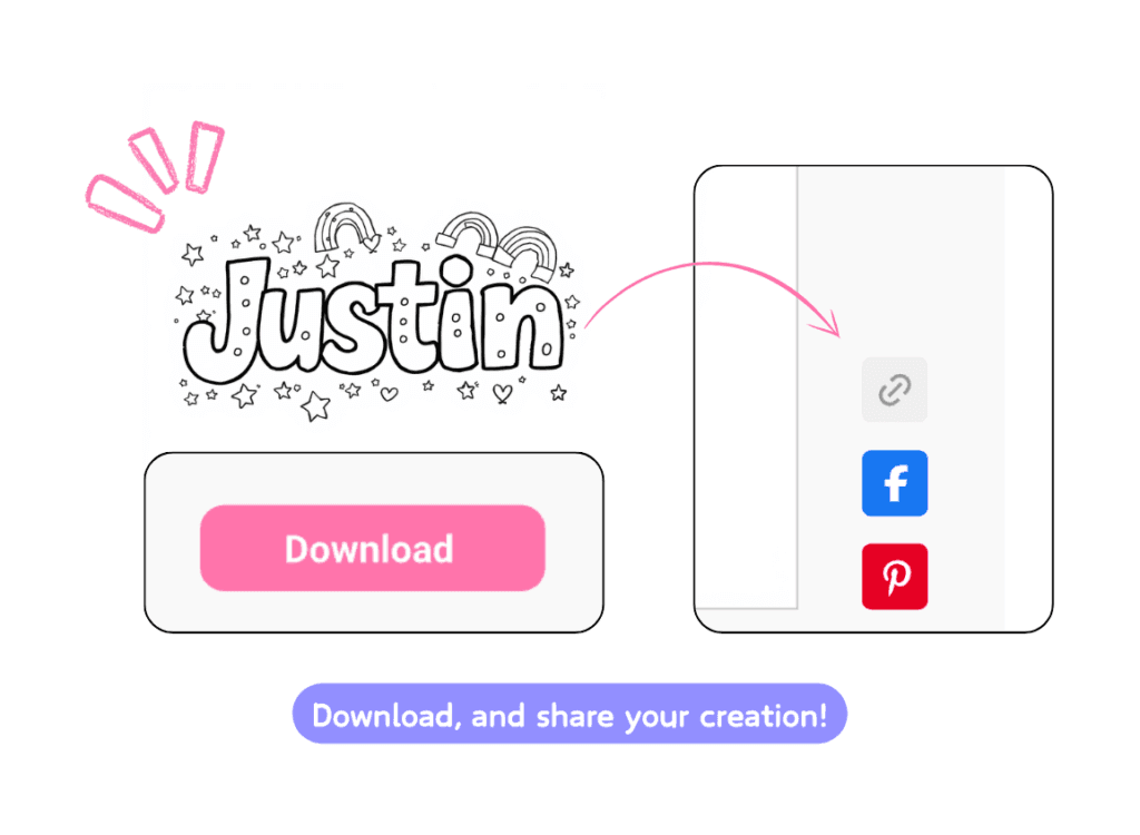 Name Coloring Page Generator – Free & AI-Powered