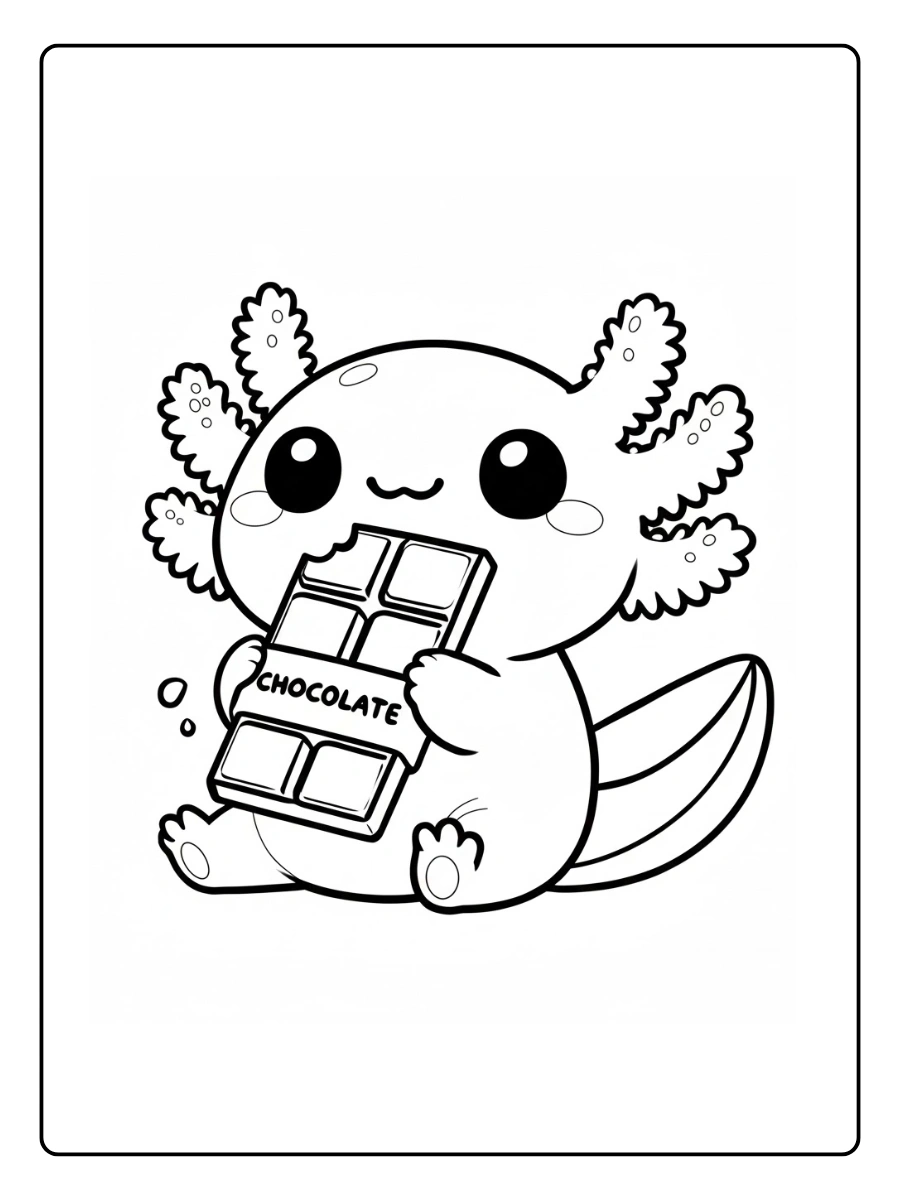 Free Cute Axolotl Coloring Pages (PDF to Print) - GenColoring