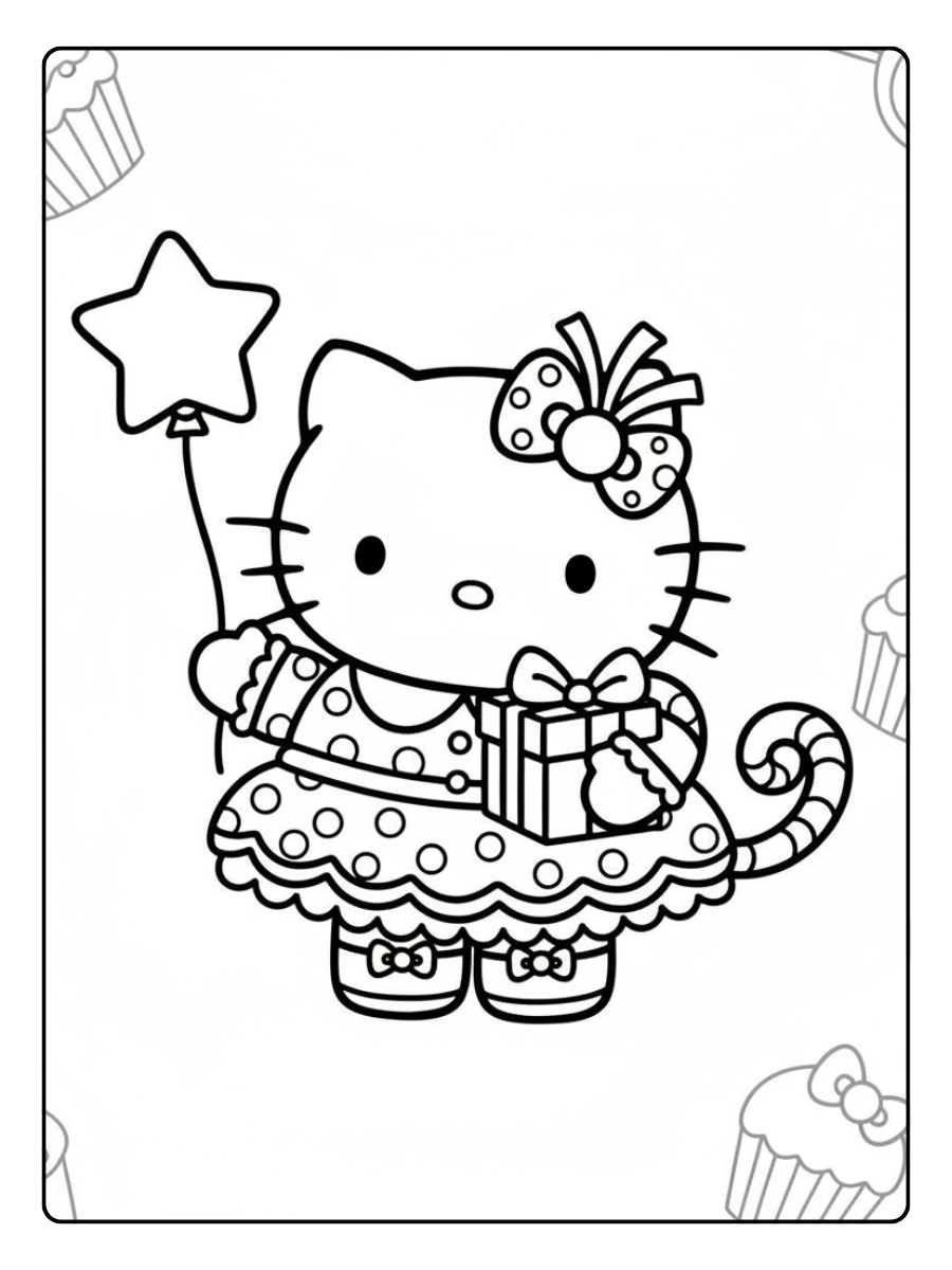 Hello Kitty Marshmallow Coloring Pages (PDF to Print) - GenColoring