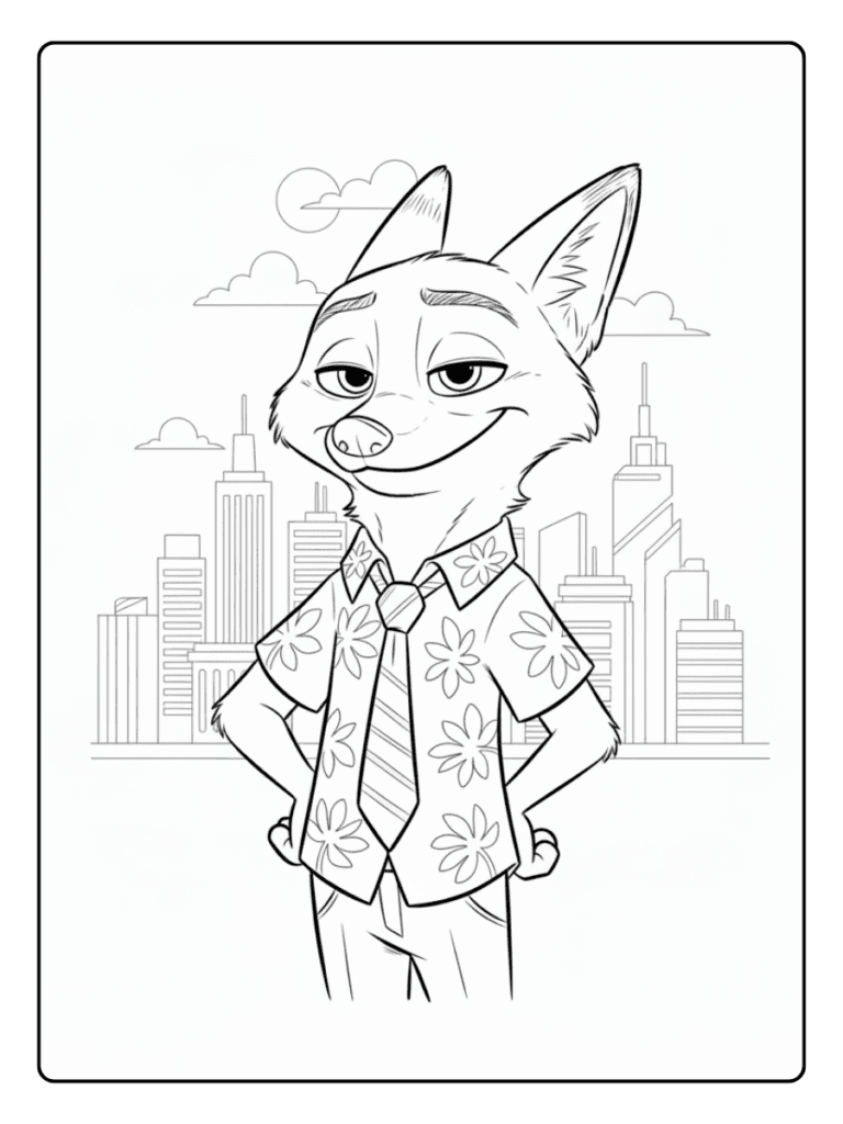 Zootopia Coloring Pages (PDF to Print) - GenColoring