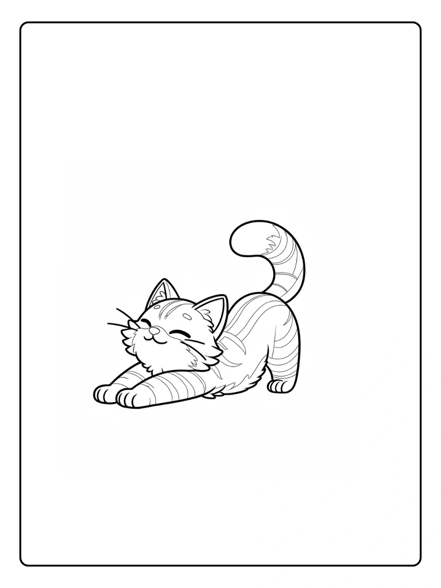 Free Cute Cat Coloring Pages (PDF to Print) - GenColoring