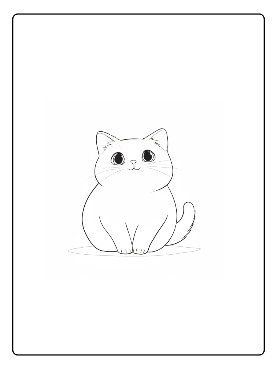 Free Cute Cat Coloring Pages (PDF to Print) - GenColoring