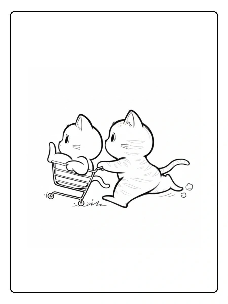 Free Cute Cat Coloring Pages (PDF to Print) - GenColoring