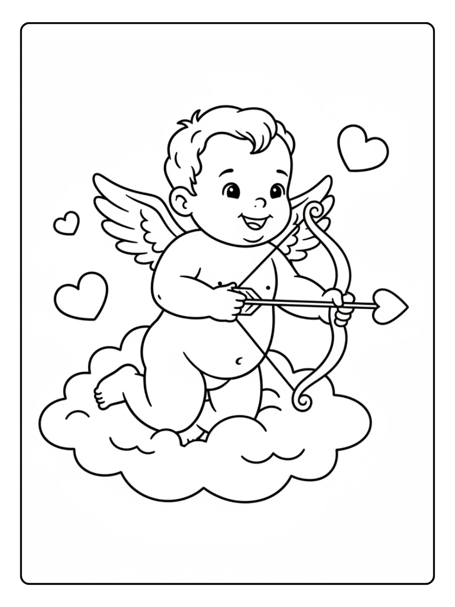 Free Cupid Coloring Pages (PDF to Print) - GenColoring