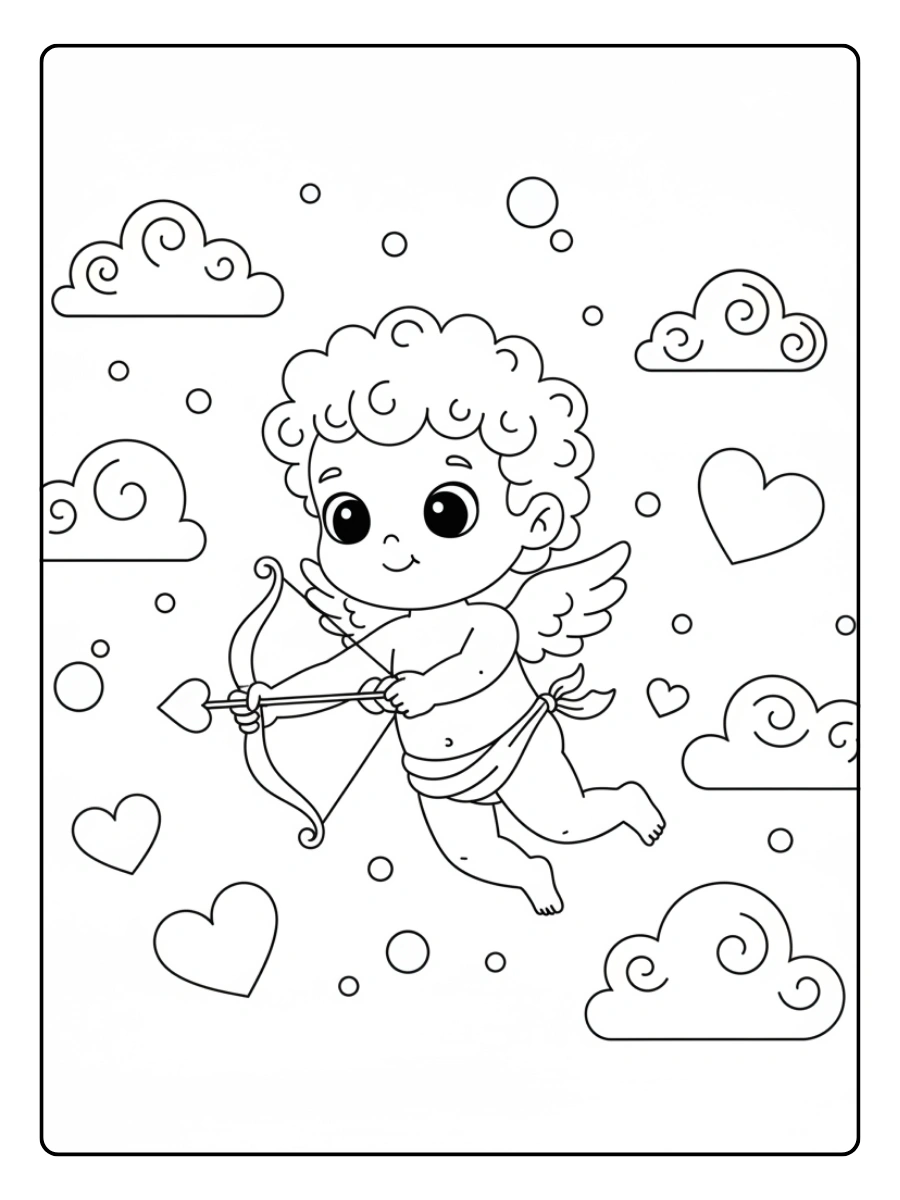 Free Cupid Coloring Pages (PDF to Print) - GenColoring