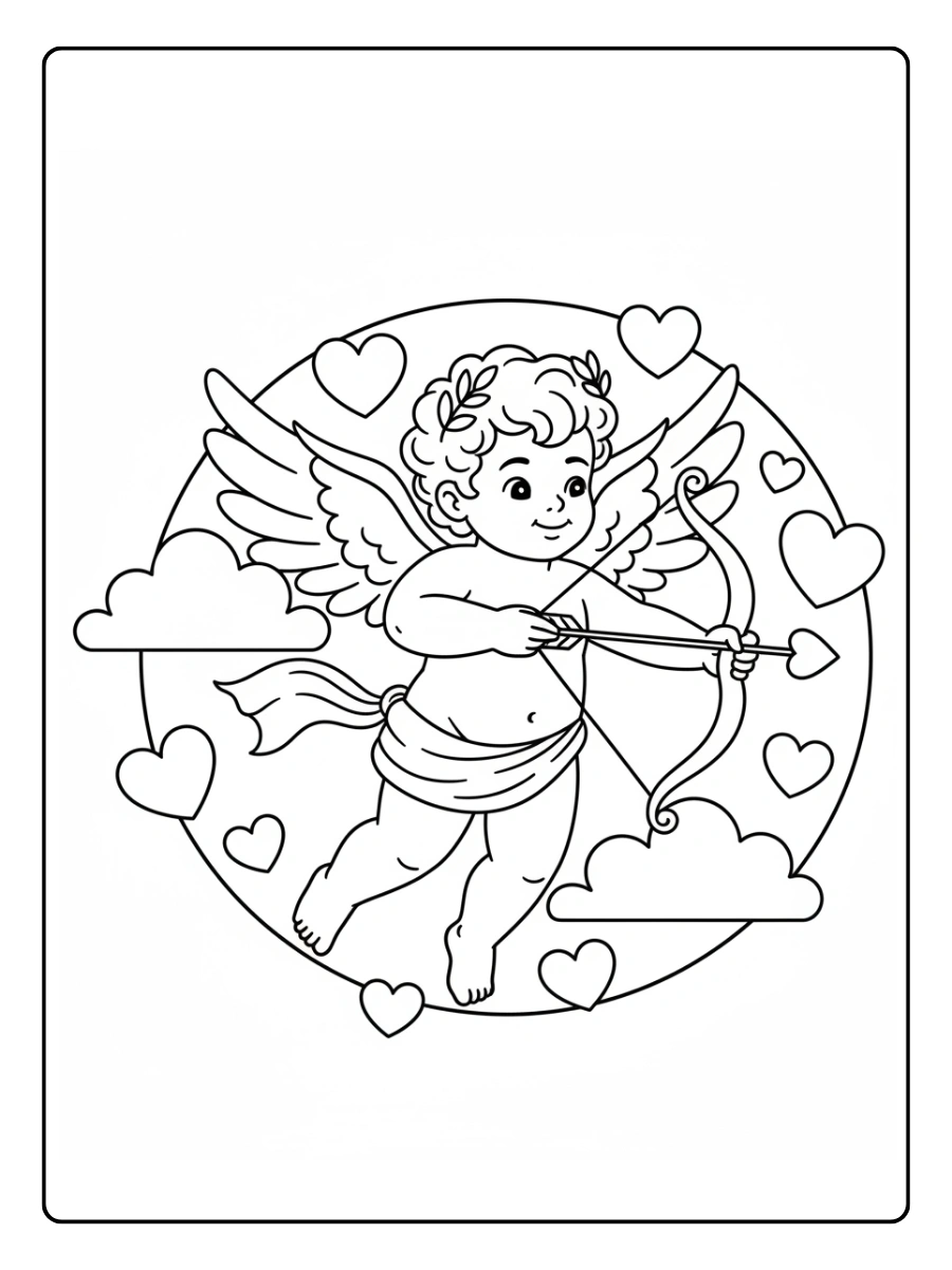 Free Cupid Coloring Pages (PDF to Print) - GenColoring