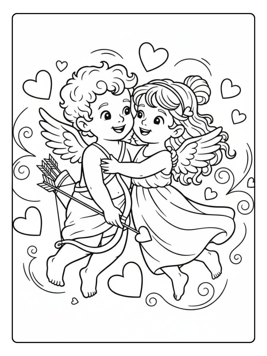 Free Cupid Coloring Pages (PDF to Print) - GenColoring