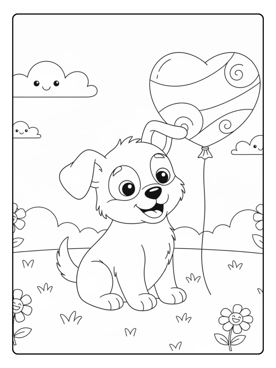 Free Cute Dog Coloring Pages (PDF to Print) - GenColoring