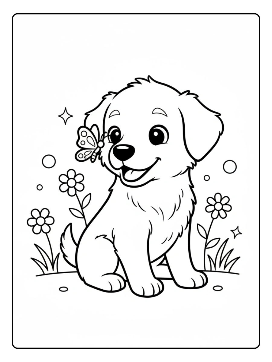 Free Cute Dog Coloring Pages (PDF to Print) - GenColoring