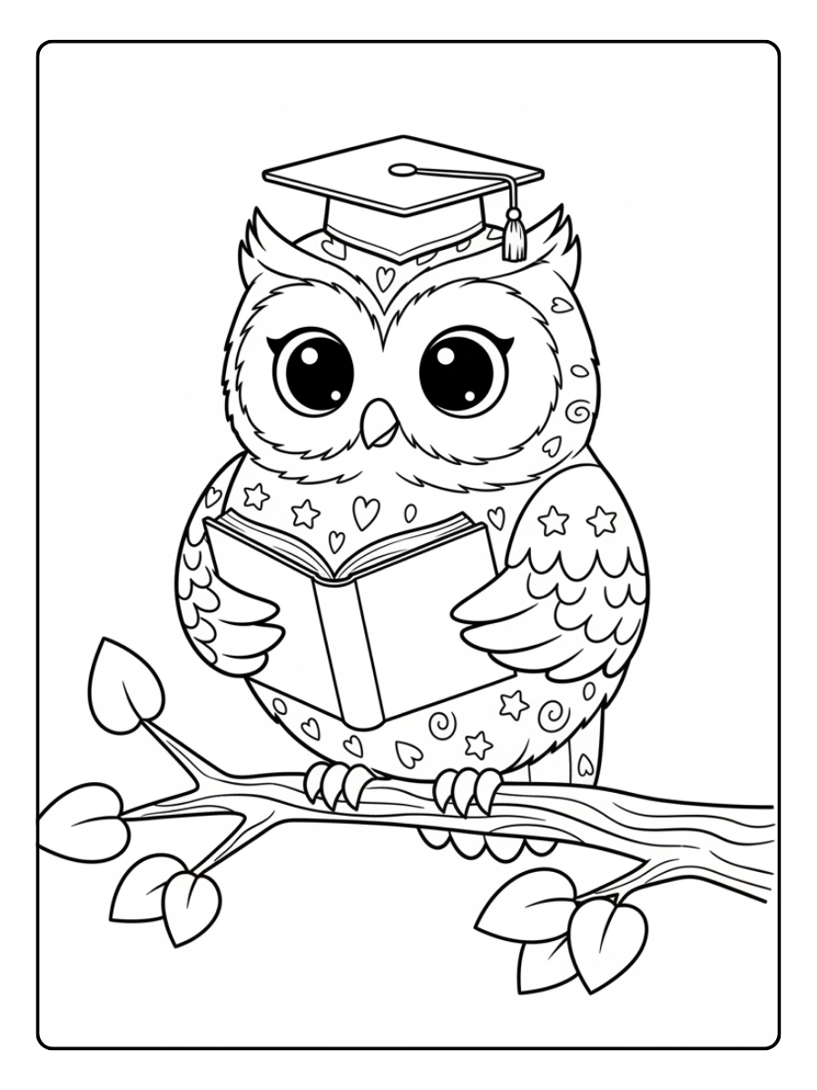 Free Cute Owl Coloring Pages (PDF to Print) - GenColoring
