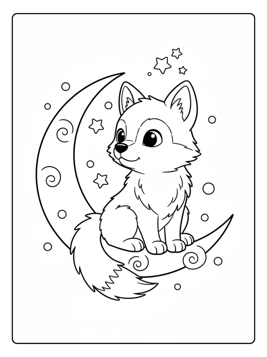 Free Cute Wolf Coloring Pages (PDF to Print) - GenColoring