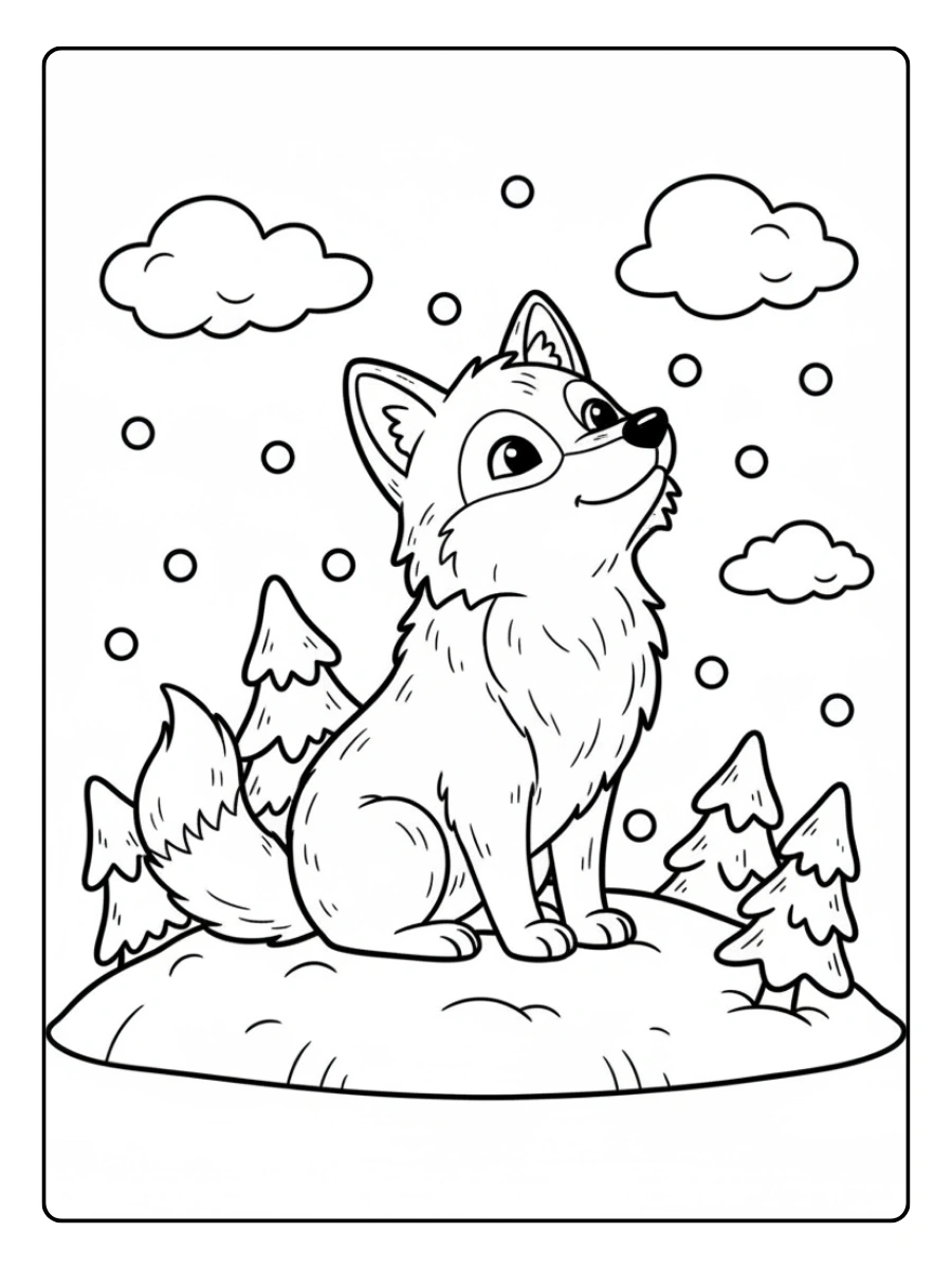Free Cute Wolf Coloring Pages (PDF to Print) - GenColoring