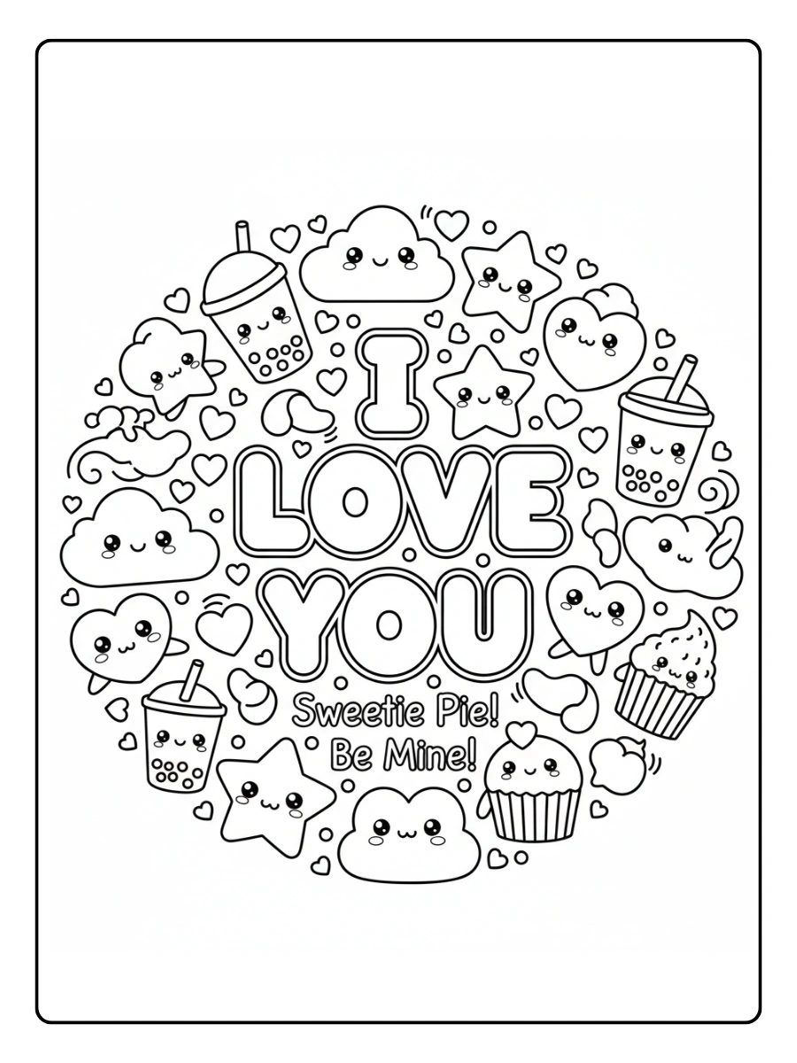 Free I Love You Coloring Pages (PDF to Print) - GenColoring