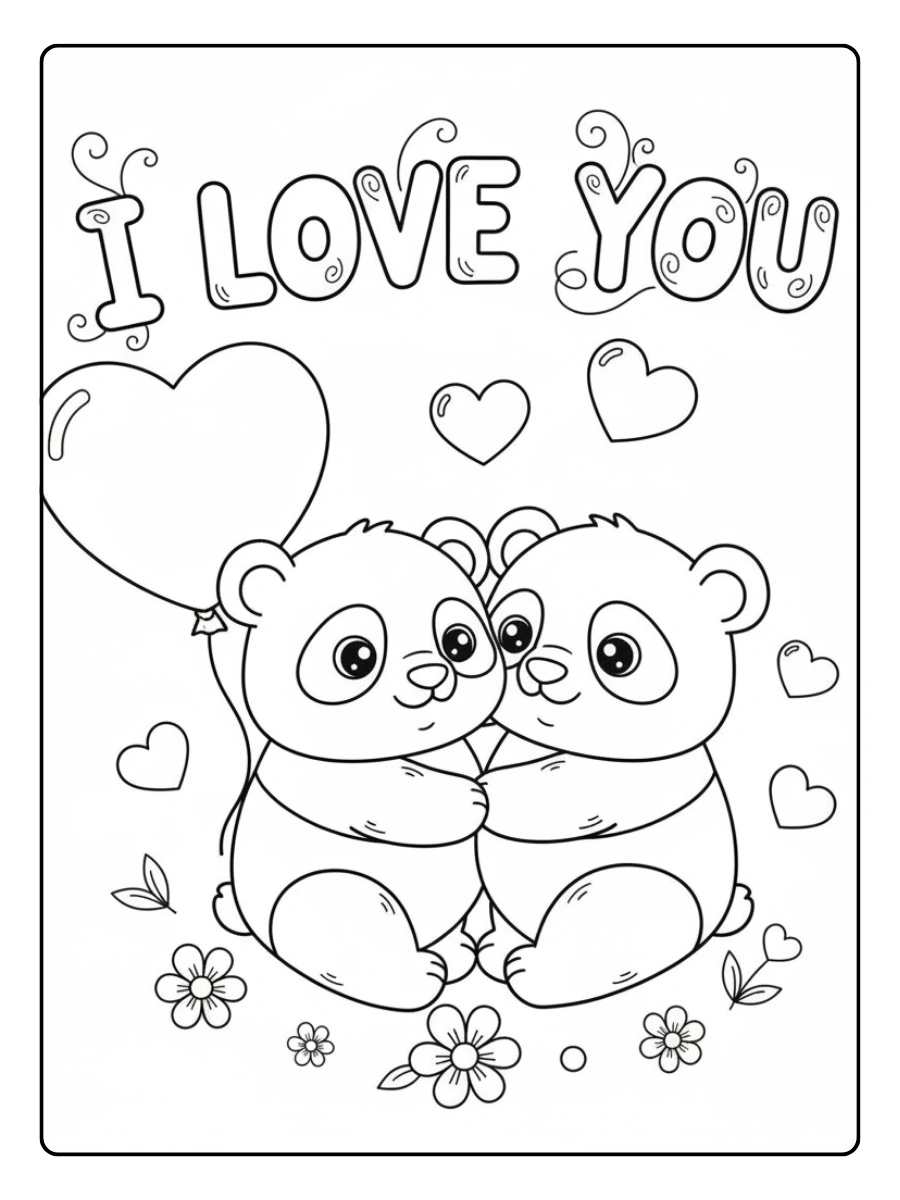 Free I Love You Coloring Pages (PDF to Print) - GenColoring