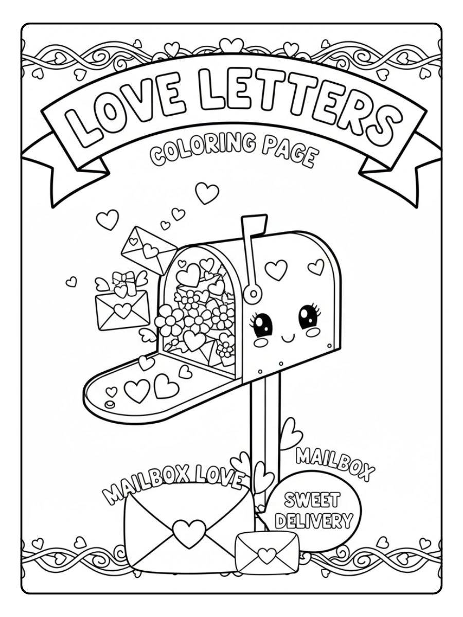 Free Love Letters Coloring Pages (PDF to Print) - GenColoring