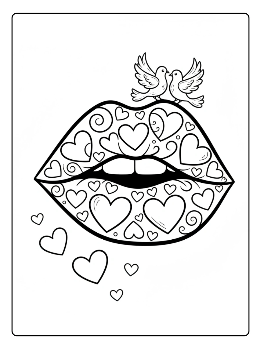 Free Love Symbols Coloring Pages (PDF to Print) - GenColoring