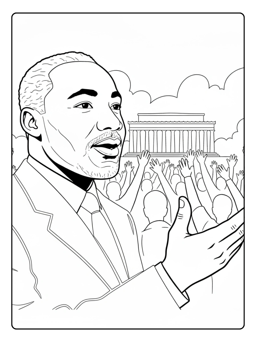 Free Martin Luther King Coloring Pages (PDF to Print) - GenColoring